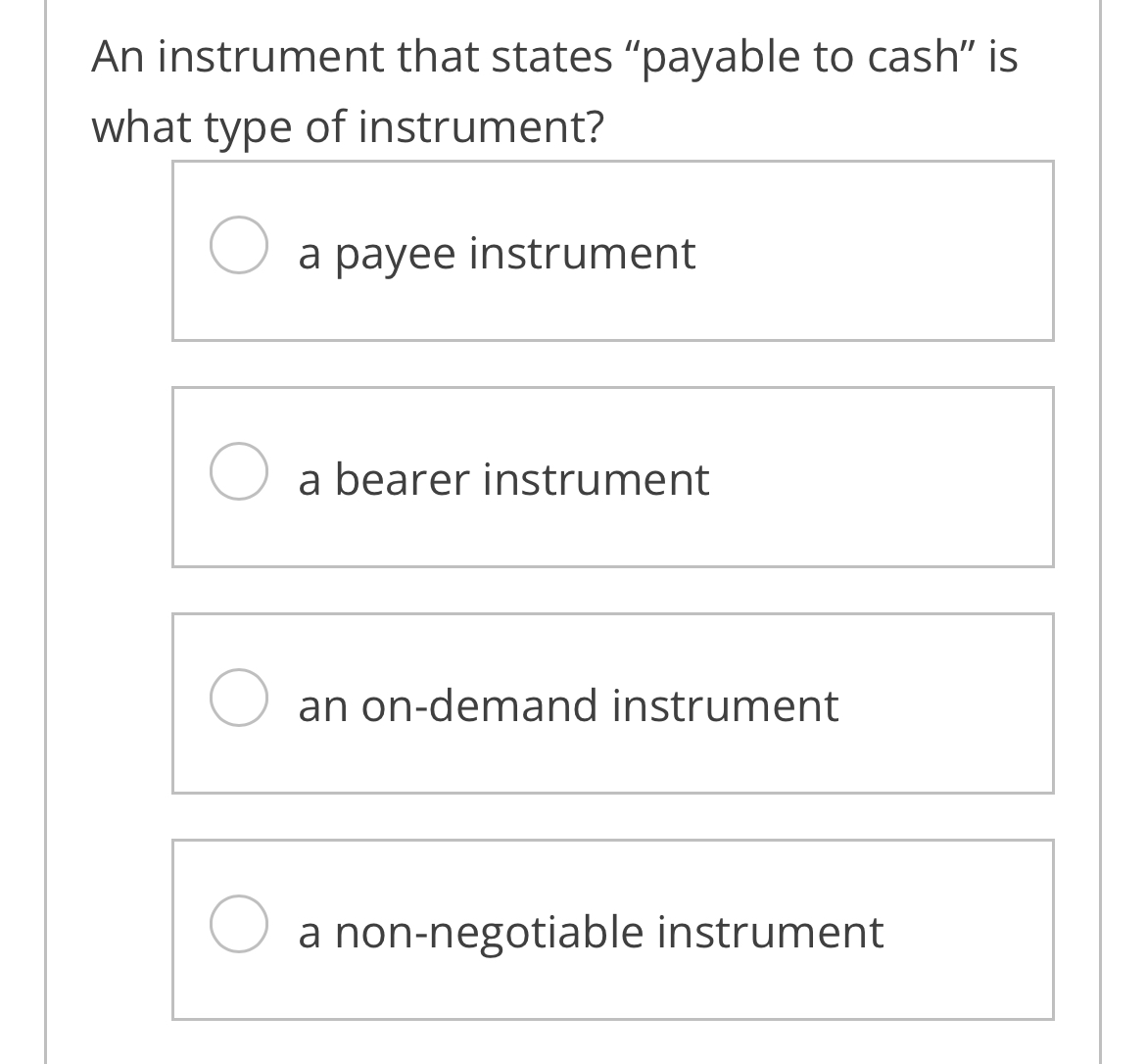 Solved An instrument that states "payable to cash" is what | Chegg.com