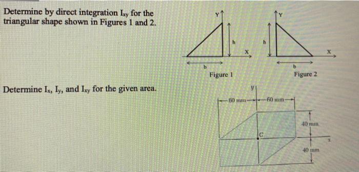 Solved Determine by direct integration Ixy for the | Chegg.com