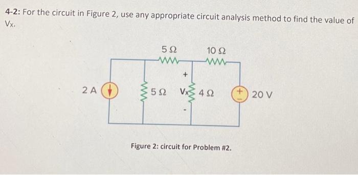 Solved 4-2: For the circuit in Figure 2, use any appropriate | Chegg.com