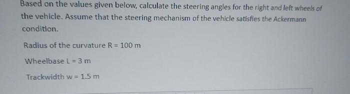 [Solved]: Based on the values given below, calculate the st