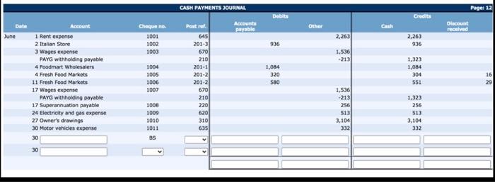 Solved Review the bank statement for the month of June in | Chegg.com