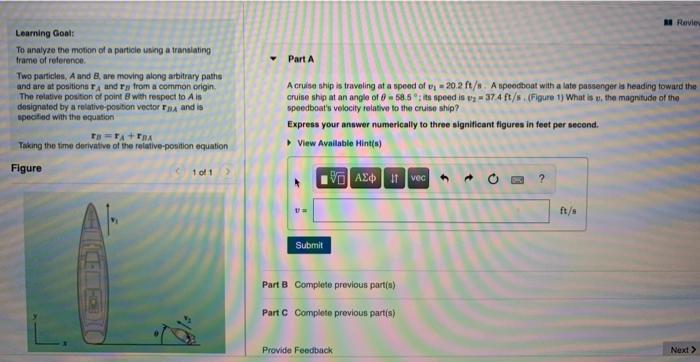 Solved A Revi Part A Learning Goal: To analyze the motion of | Chegg.com