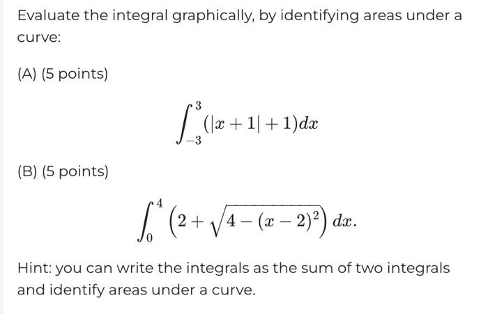 Solved Evaluate the integral graphically, by identifying | Chegg.com