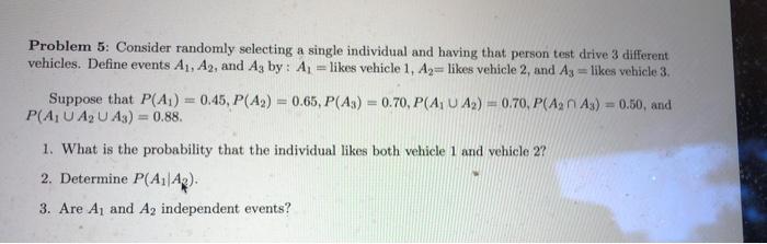 Solved Problem 5: Consider randomly selecting a single | Chegg.com