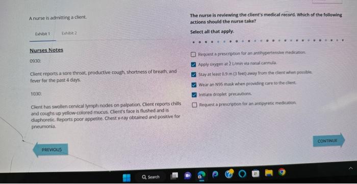 Solved A nurse is admitting a client: The nurse is reviewing | Chegg.com