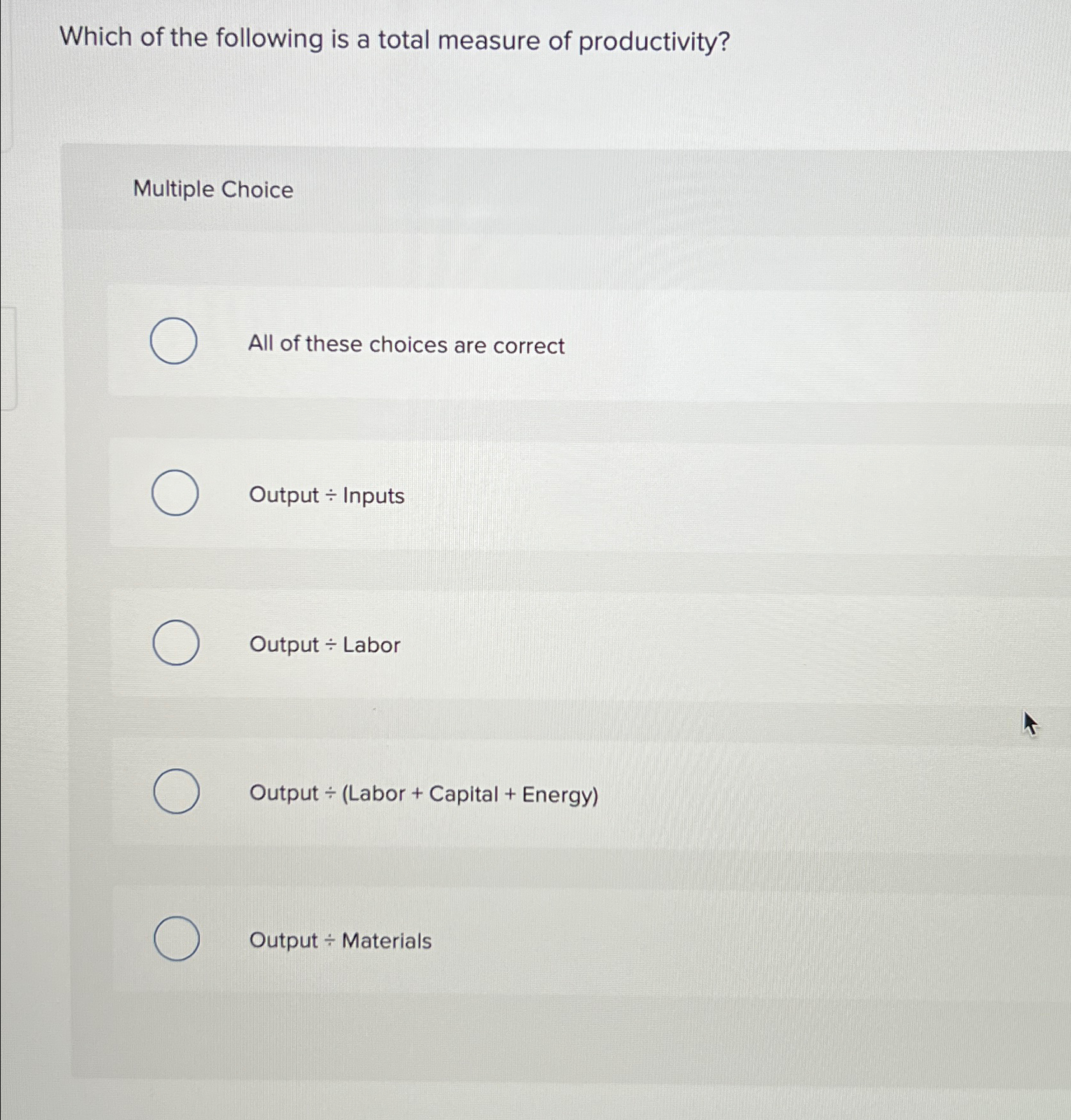Solved Which of the following is a total measure of | Chegg.com
