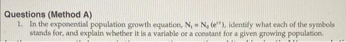 Solved I need help solving Question 2 using the Nt=N0(ert) | Chegg.com