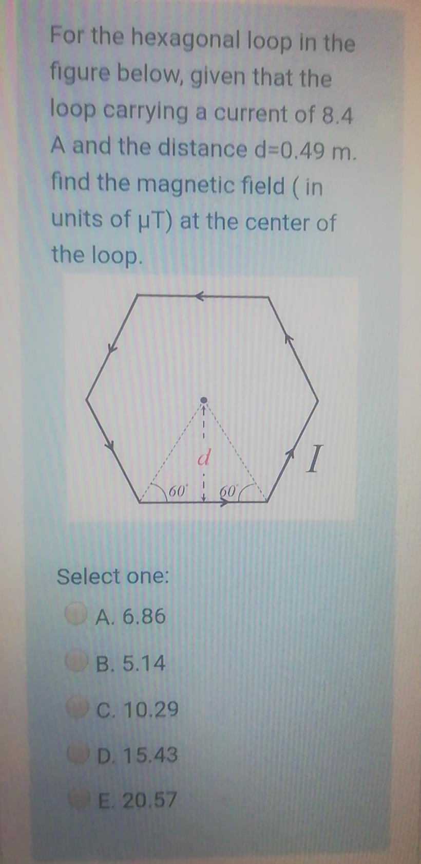 Solved For the hexagonal loop in the figure below, given | Chegg.com