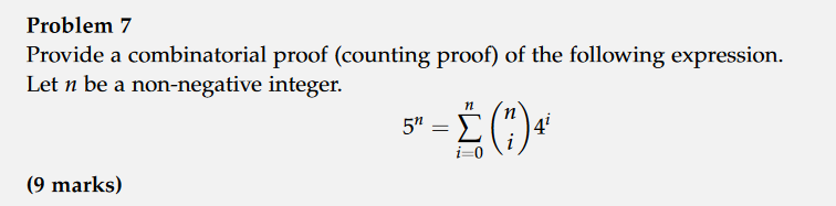 Solved Problem 7provide A Combinatorial Proof Counting 
