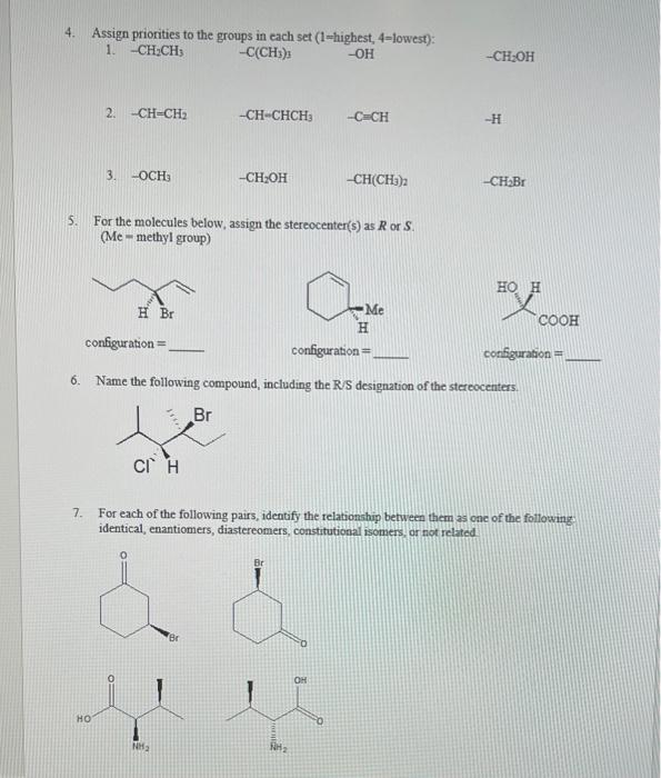 Solved 4. Assign priorities to the groups in each set ( 1= | Chegg.com