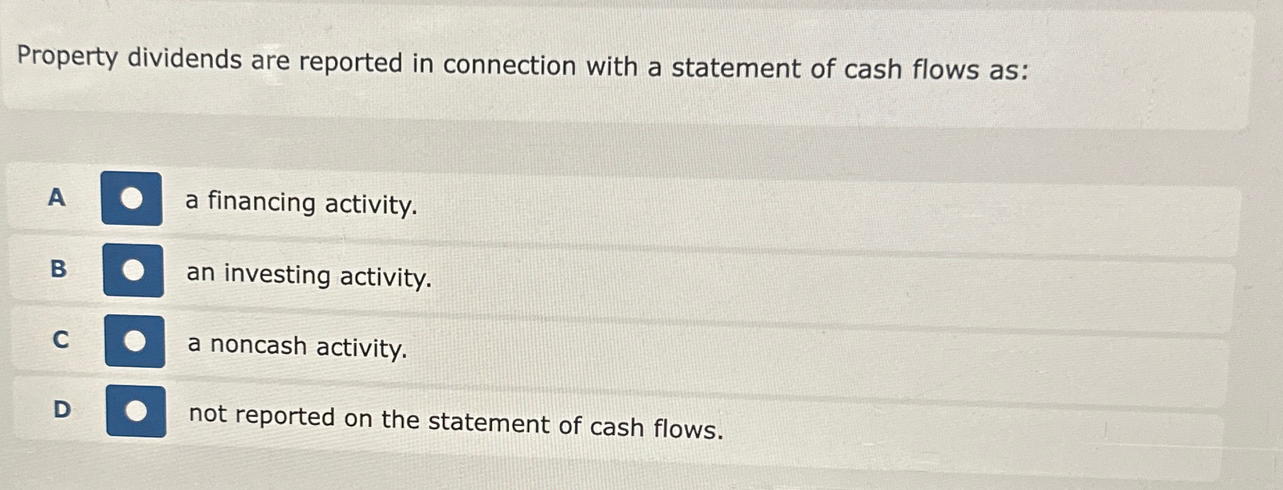 Solved Property dividends are reported in connection with a | Chegg.com