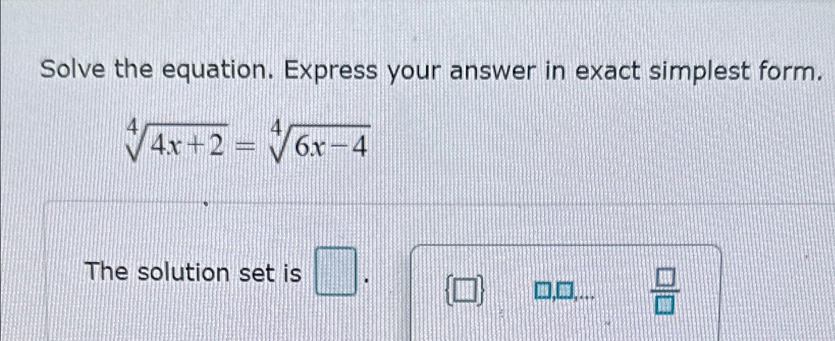 Solved Solve the equation. Express your answer in exact | Chegg.com