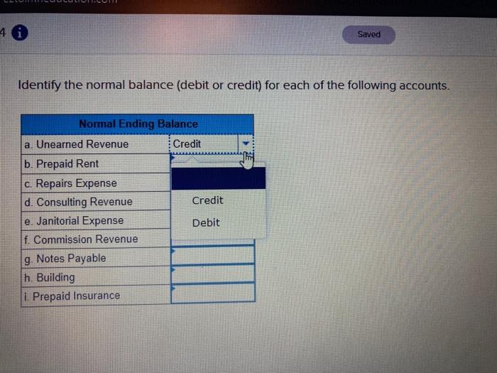 Solved Identify the normal balance (debit or credit) for | Chegg.com