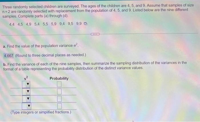 Solved Three randomly selected children are surveyed. The | Chegg.com