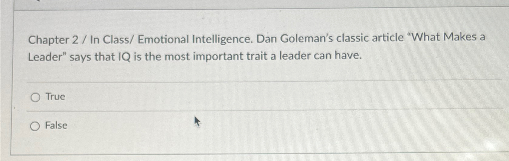 Solved Chapter 2 / ﻿In Class/ ﻿Emotional Intelligence. Dan | Chegg.com