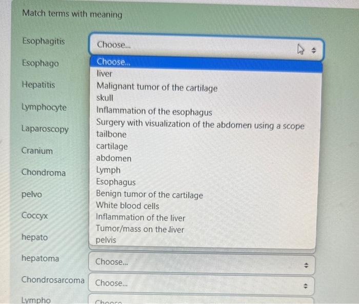 Solved Match terms with meaning | Chegg.com