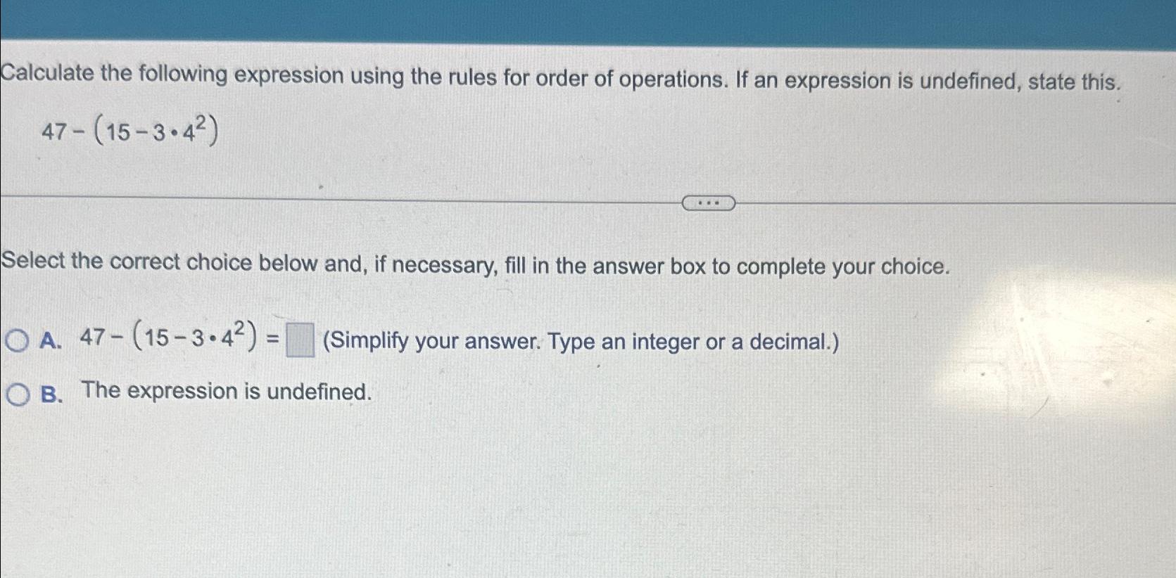 Solved Calculate the following expression using the rules | Chegg.com