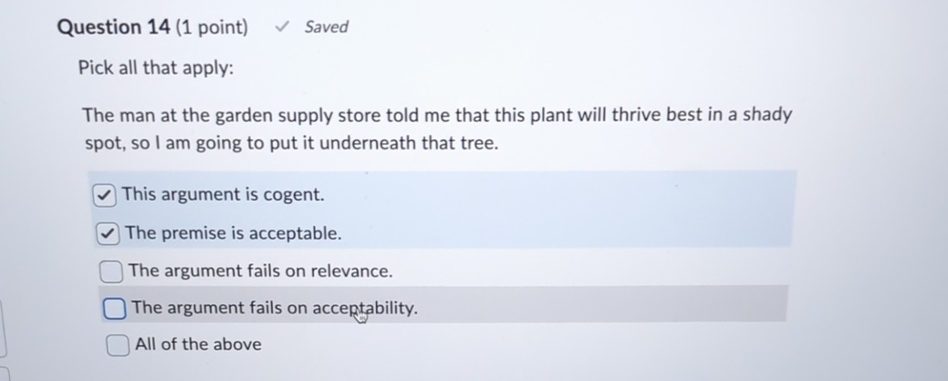 Question 14 (1 ﻿point) ﻿SavedPick all that apply:The | Chegg.com