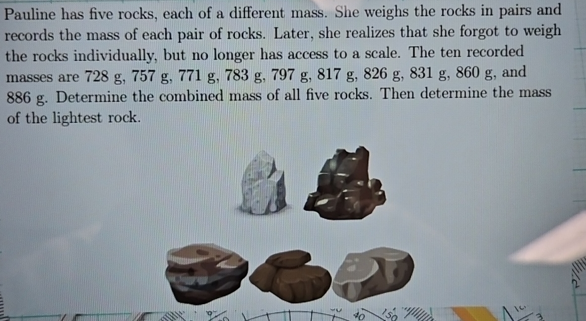Solved Pauline has five rocks, each of a different mass. She | Chegg.com