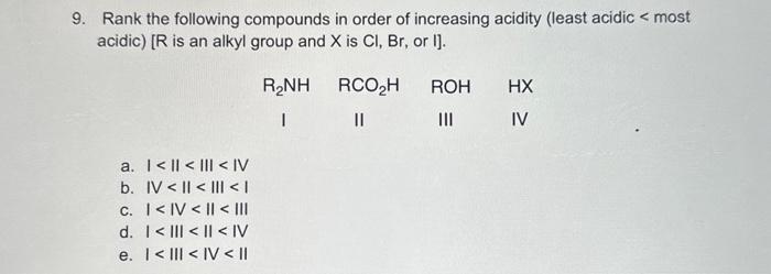 Solved Ranking Compounds Based On AcidityCan you explain how | Chegg.com