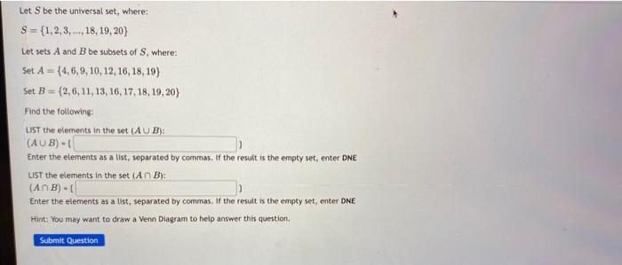 Let S be the universal set, where: | Chegg.com