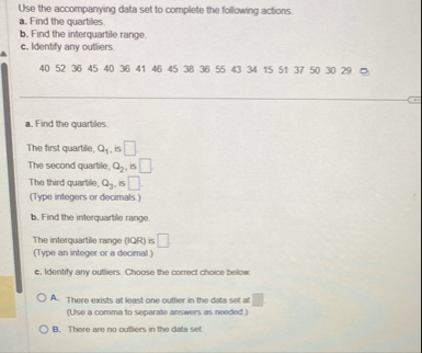 Solved Use the accompanying data set to complete the | Chegg.com