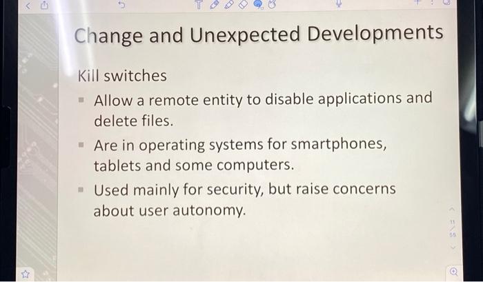 Solved what the meaning of kill switches here can you | Chegg.com