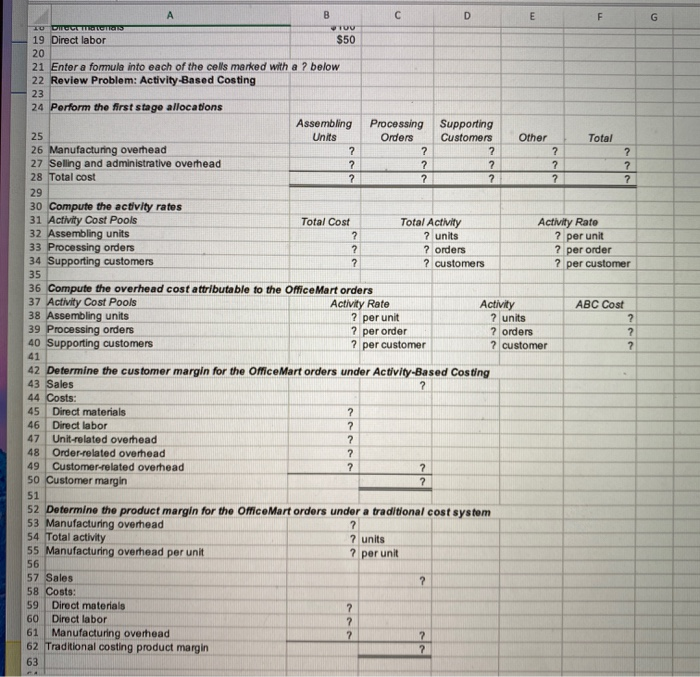Solved G H А B с D E F 1 Chapter 7: Applying Excel 2 3 Data | Chegg.com