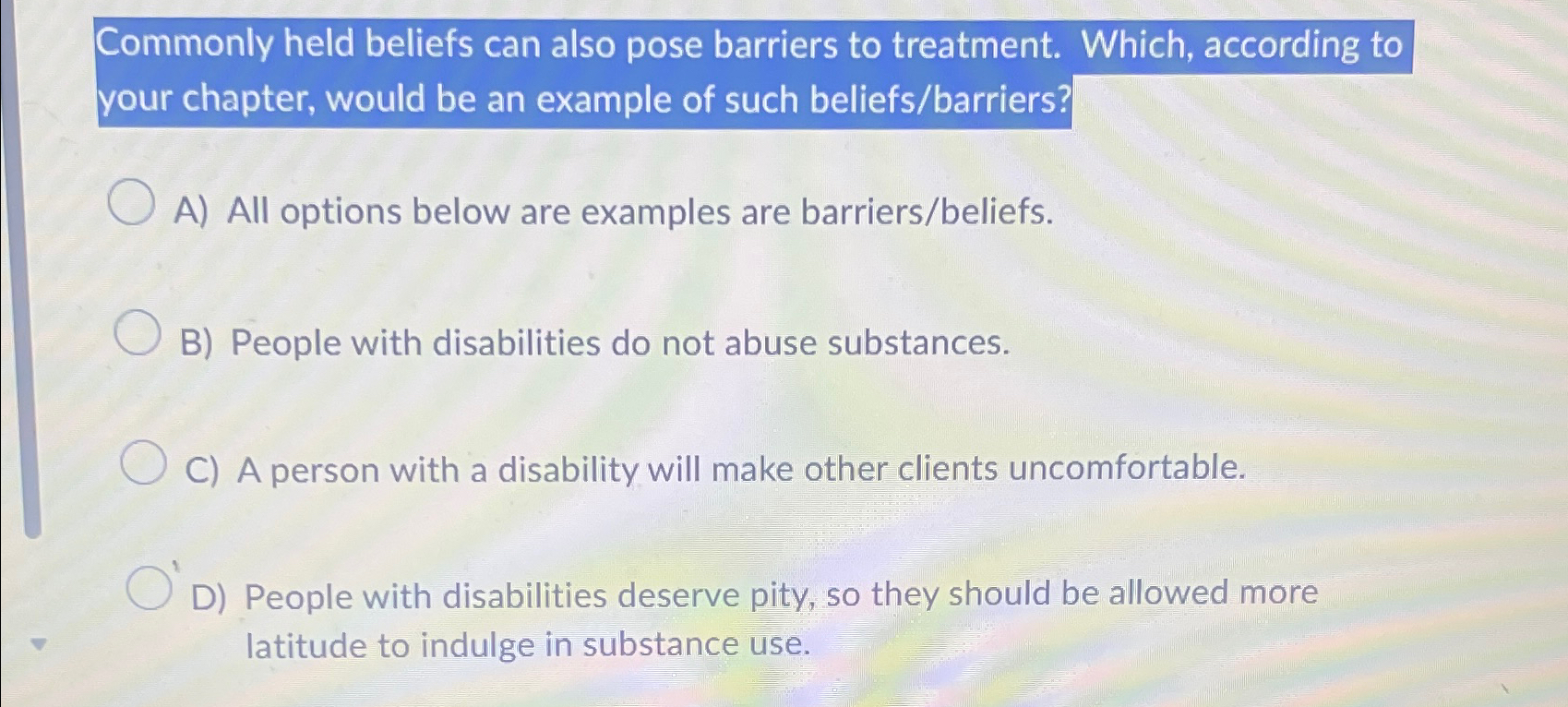 Solved Commonly held beliefs can also pose barriers to | Chegg.com