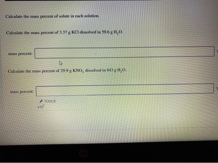 Solved Calculate the mass percent of solute in each | Chegg.com