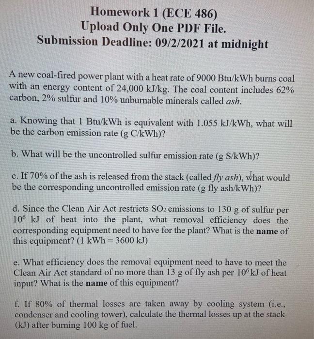 Solved Homework 1 (ECE 486) Upload Only One PDF File. | Chegg.com