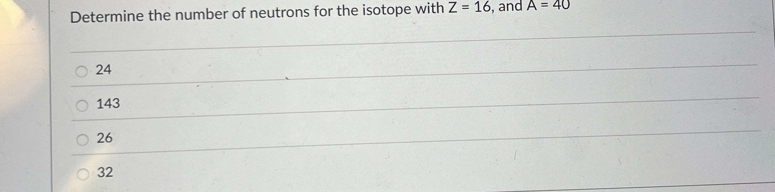 Solved Determine the number of neutrons for the isotope with | Chegg.com