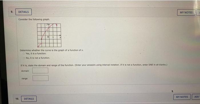 Solved 9. DETAILS Consider the following graph. 10. | Chegg.com