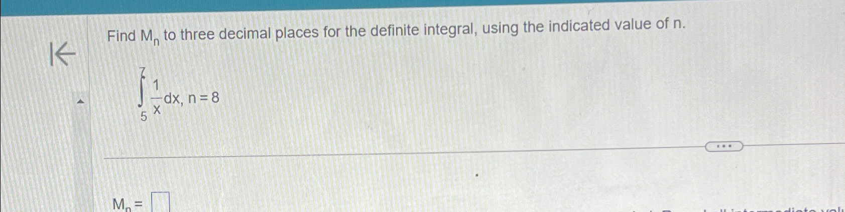 Solved Find Mn ﻿to three decimal places for the definite | Chegg.com