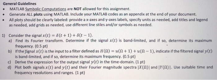 Solved General Guidelines • MATLAB Symbolic Computations are | Chegg.com