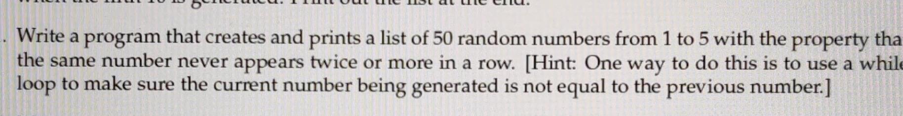 Solved Write a program that creates and prints a list of 50 | Chegg.com