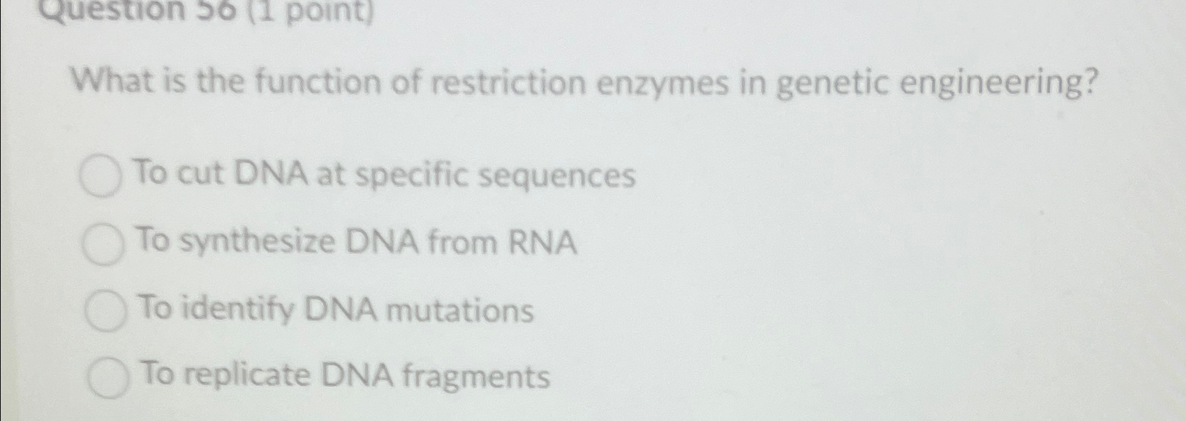 Solved What is the function of restriction enzymes in | Chegg.com