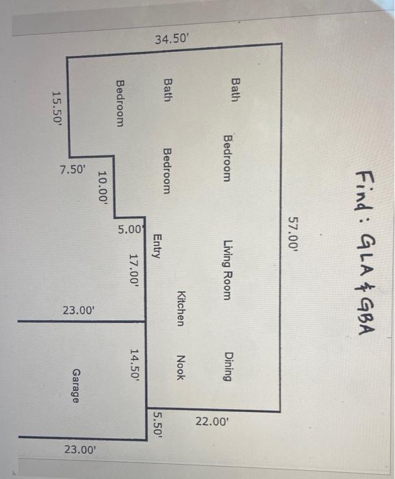 Find: GLA\&GBA 1. Calculate the Gross Living Area | Chegg.com