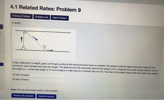 Solved 4.1 Related Rates: Problem 9 Previous Problem Problem | Chegg.com