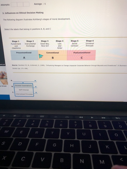 Solved 3. Influences on Ethical Decision Making The | Chegg.com