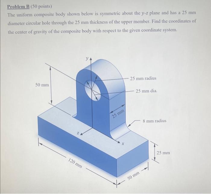 Solved Problem B (50 points) The uniform composite body | Chegg.com Solved Problem B (50 points) The uniform composite body | Chegg.com