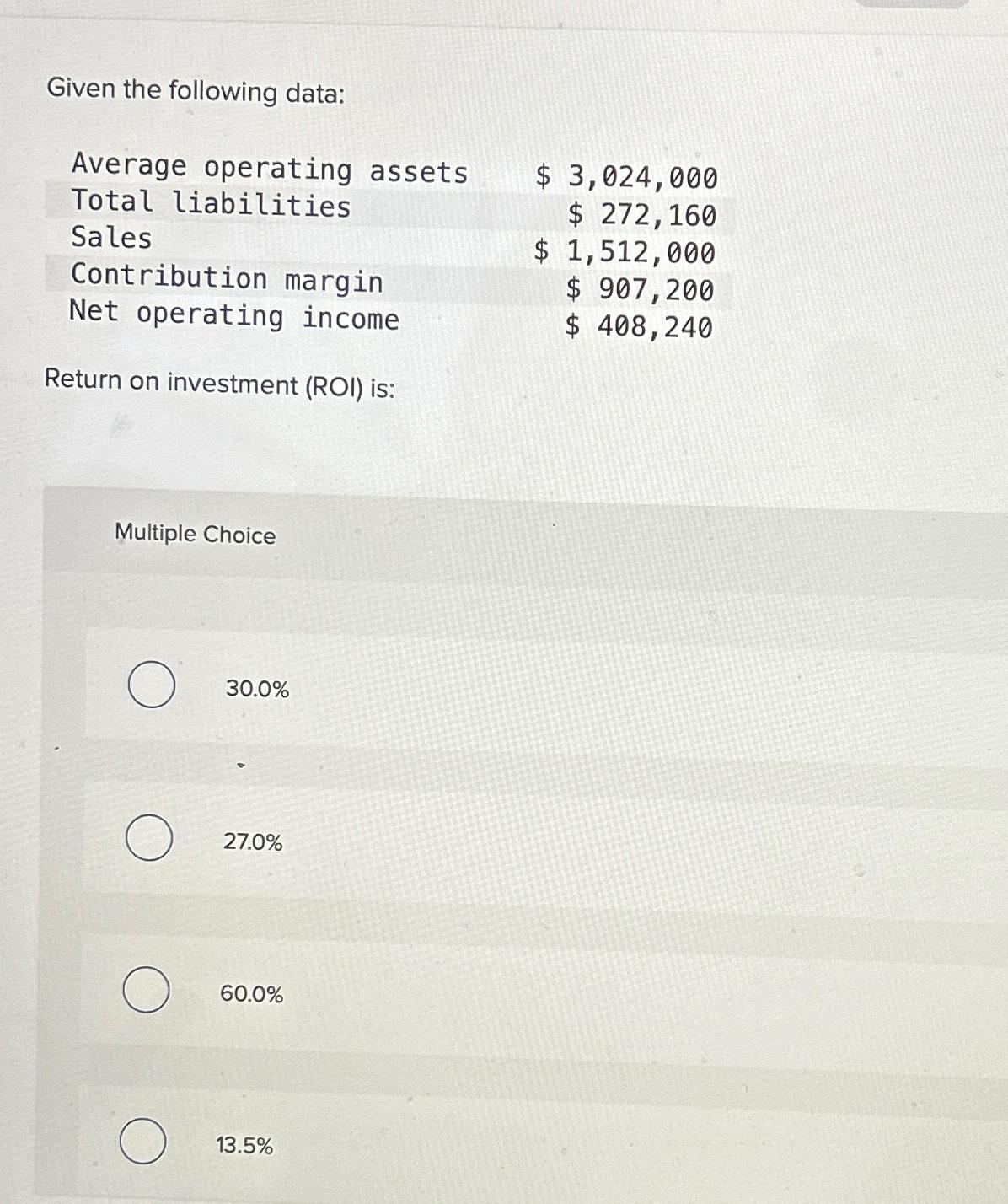 Solved Given the following data:\table[[Average operating | Chegg.com