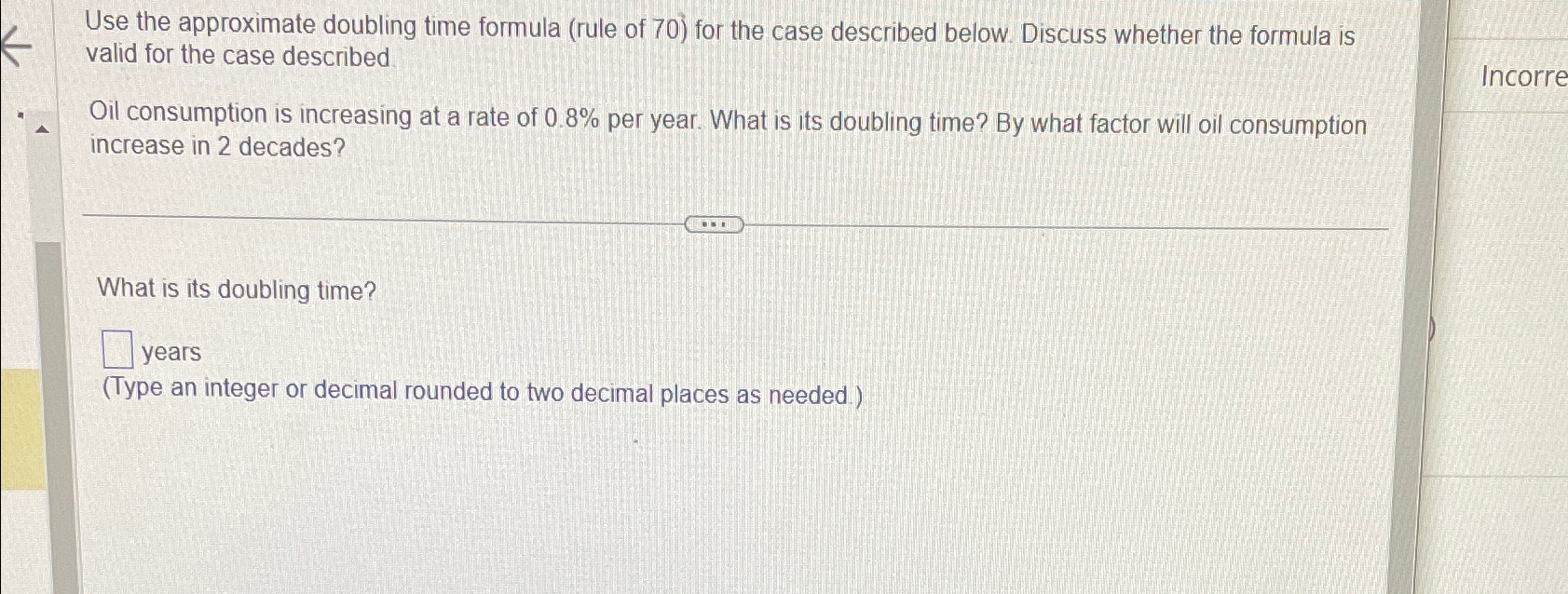 Solved Use the approximate doubling time formula (rule of | Chegg.com