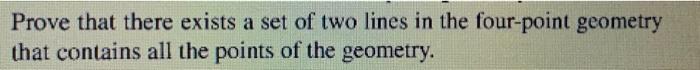 Solved Prove that there exists a set of two lines in the | Chegg.com