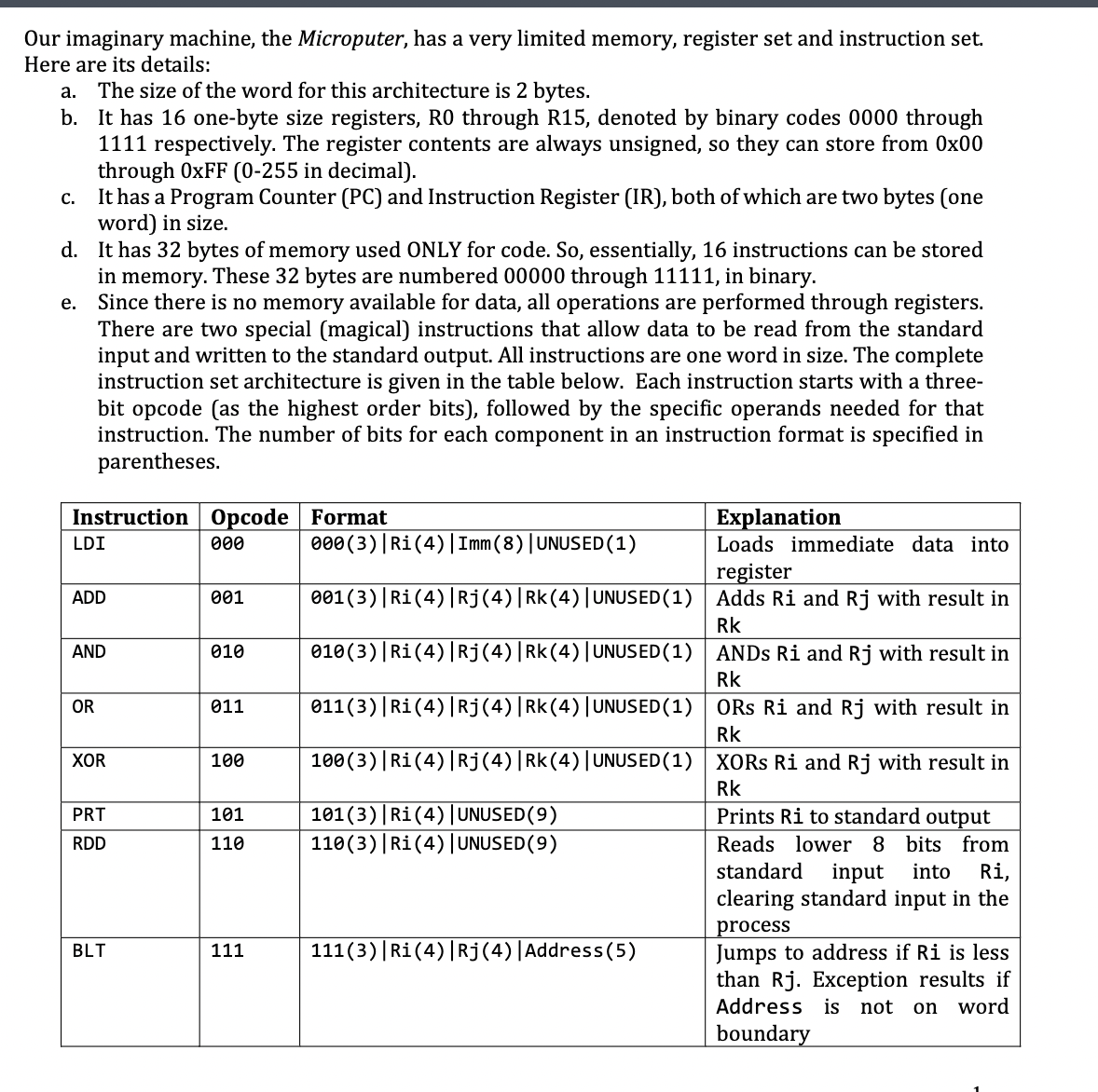 Solved provide the code that implements which the Microputer | Chegg.com