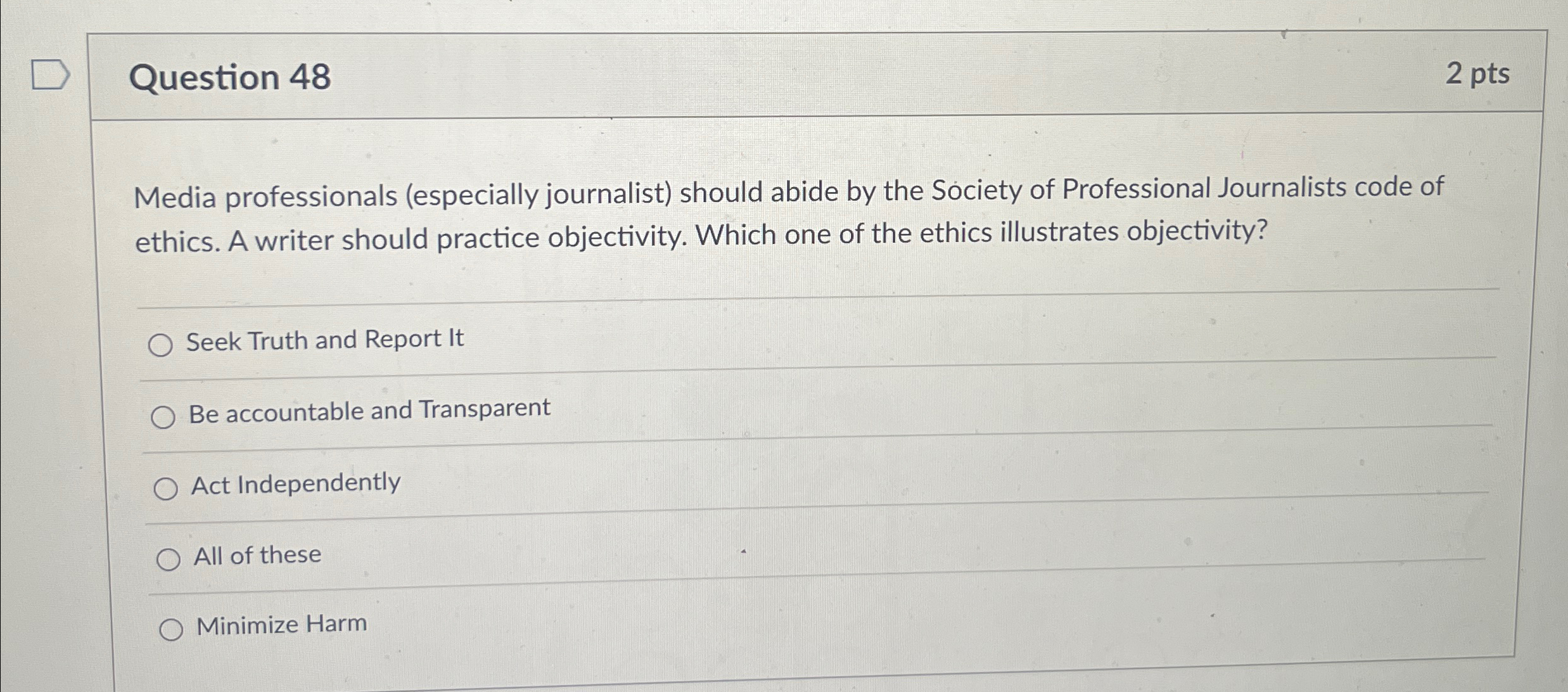 Solved Question 482 ﻿ptsMedia professionals (especially | Chegg.com