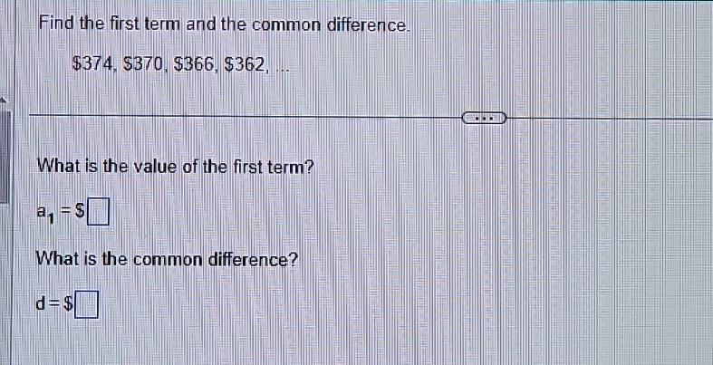 Solved Find the first term and the common | Chegg.com