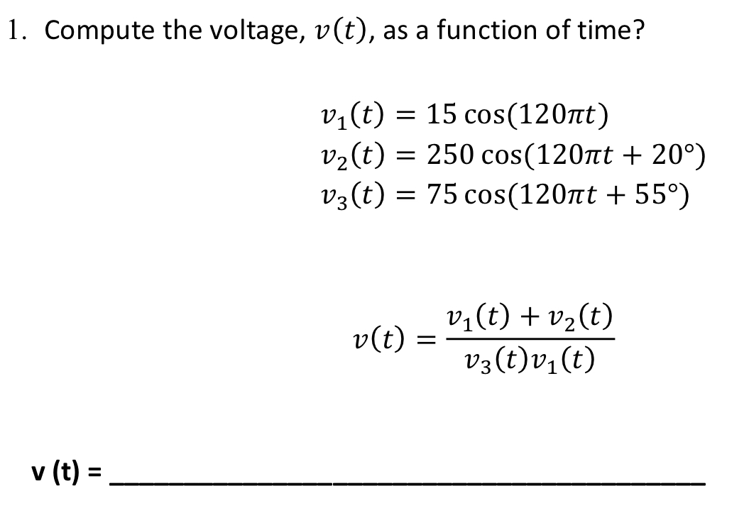 Solved Compute the voltage, v(t), ﻿as a function of | Chegg.com