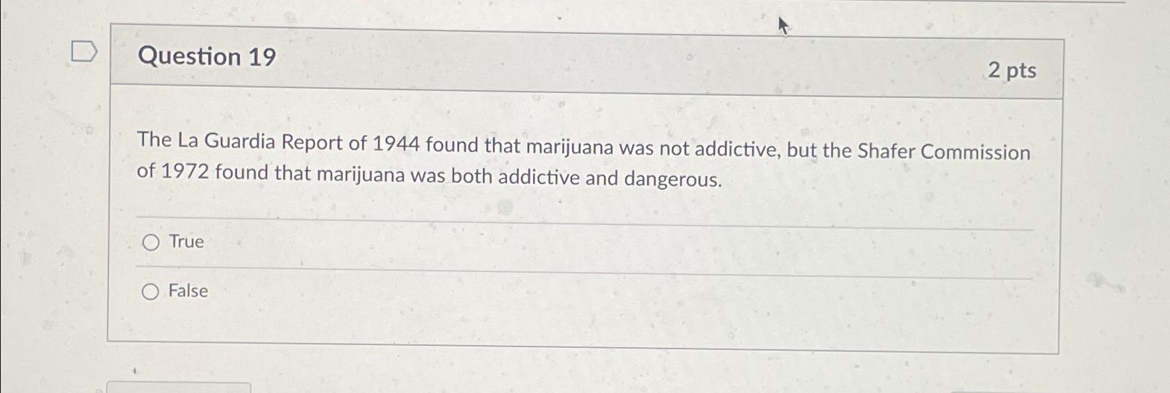 Solved Question 192 ﻿ptsThe La Guardia Report of 1944 ﻿found | Chegg.com