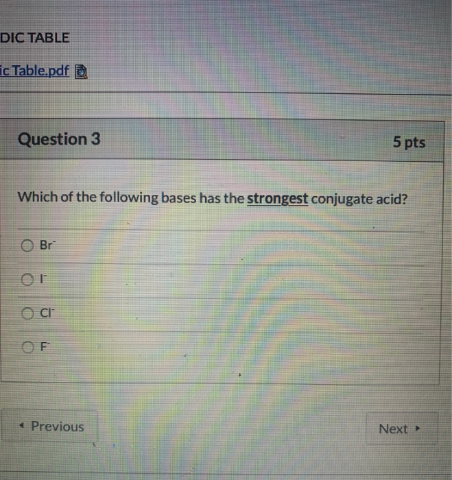 Solved DIC TABLE ic Table.pdf @ Question 3 5 pts Which of | Chegg.com